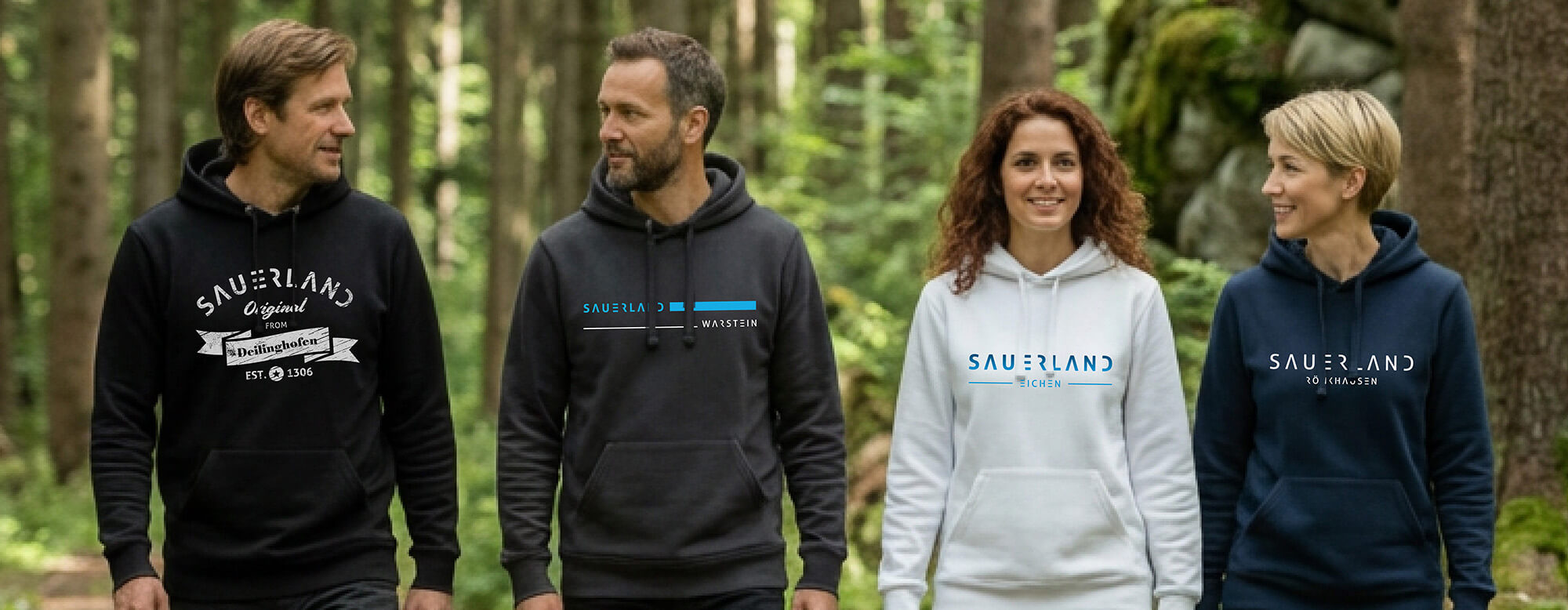 Sauerland Hoodie mit Dorfnamen und modernem Sauerland Logo – Heimat.Style
